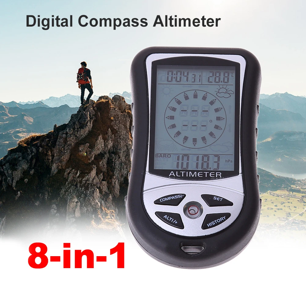 8-In-1-Handheld-Compass-Altimeter-Barometer-Locator-Electronic-Altimeters-Thermometer-Weather ...