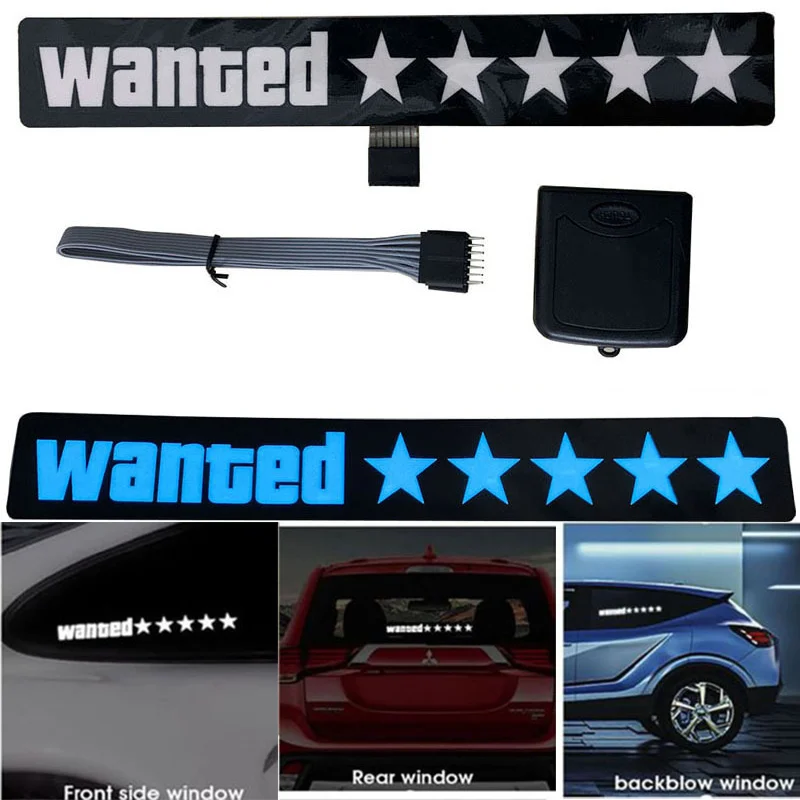 Creative-luminous-car-stickers-gta5-wanted-LED-car-stickers-Car-window ...