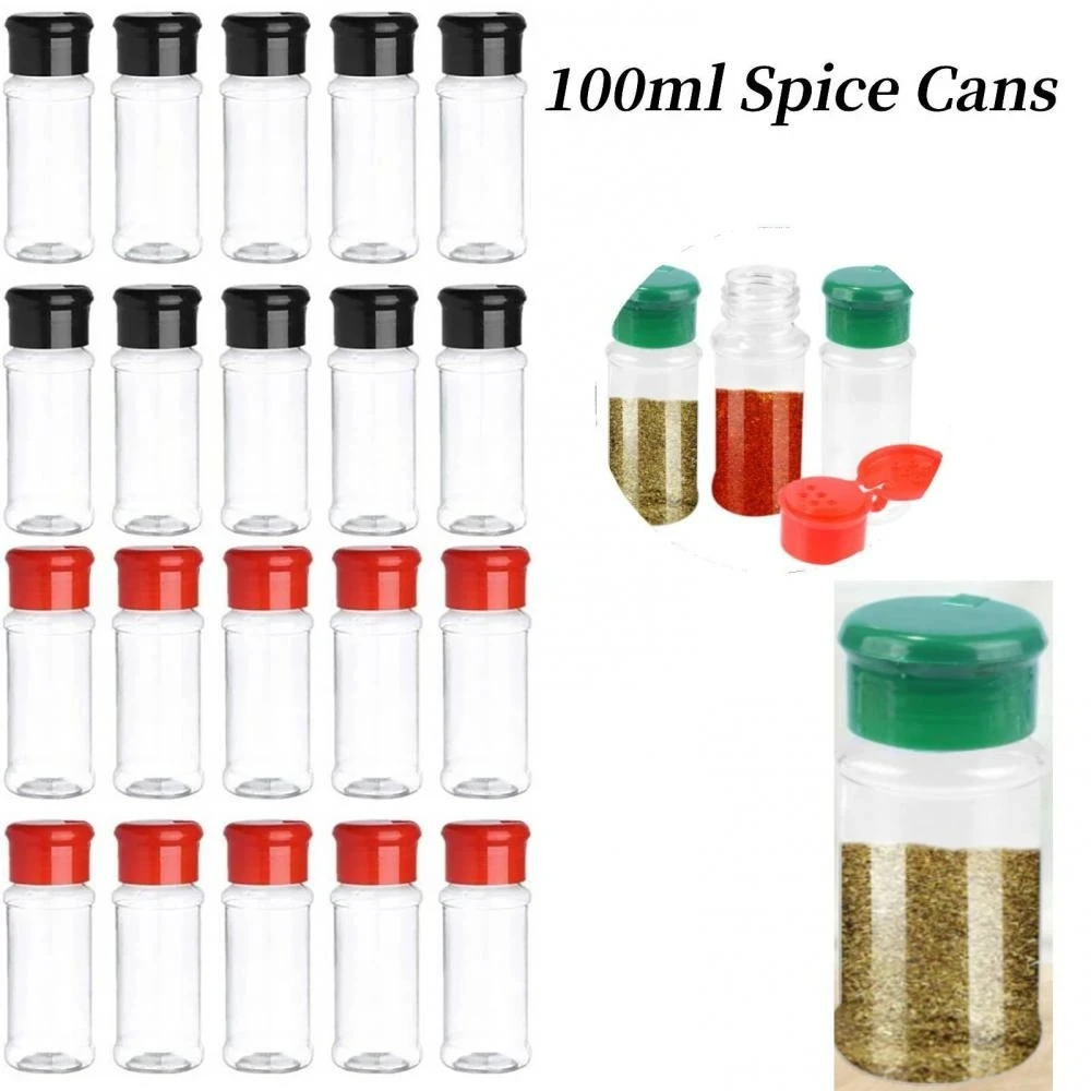 100ml-Clear-Spices-Bottle-Salt-Pepper-Shakers-Plastic-Barbecue ...