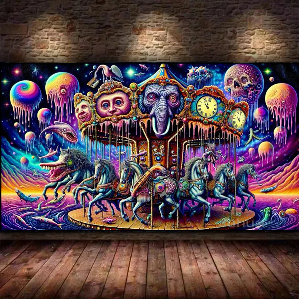 Psychedelic-Carousel-Horses-Diy-Diamond-Painting-New-2024-Diamond ...