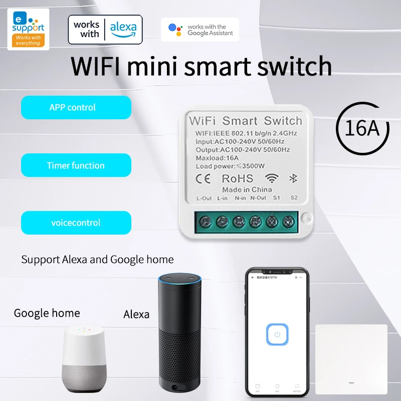 EWeLink-16A-MINI-Wifi-Switch-DIY-2-way-Remote-Control-Timer-Relay ...