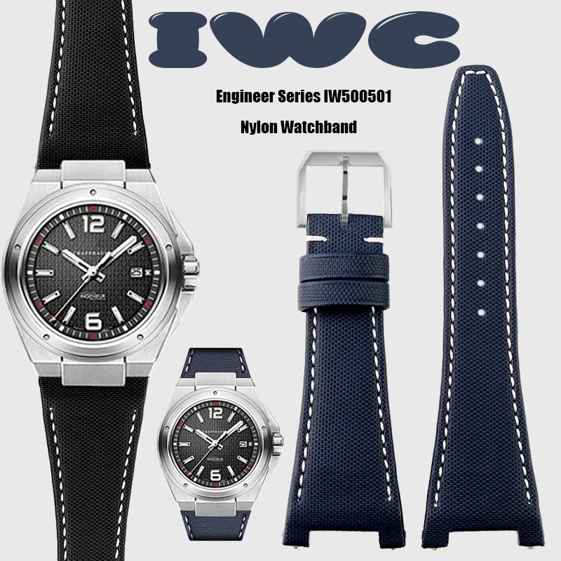 28MM-Bracelet-Notched-Nylon-Genuine-Leather-Strap-For-IWC-Engineer ...
