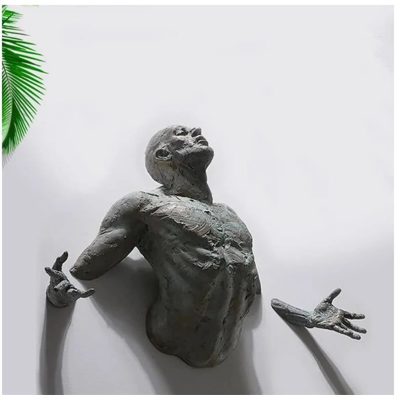Imitation-Copper-Wall-Decor-Abstract-Character-Resin-Climbing-Man ...