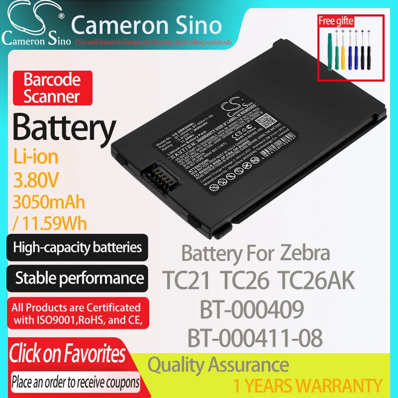 CameronSino-Battery-for-Zebra-TC21-TC26-TC26AK-fits-Zebra-BT-000409-BT ...