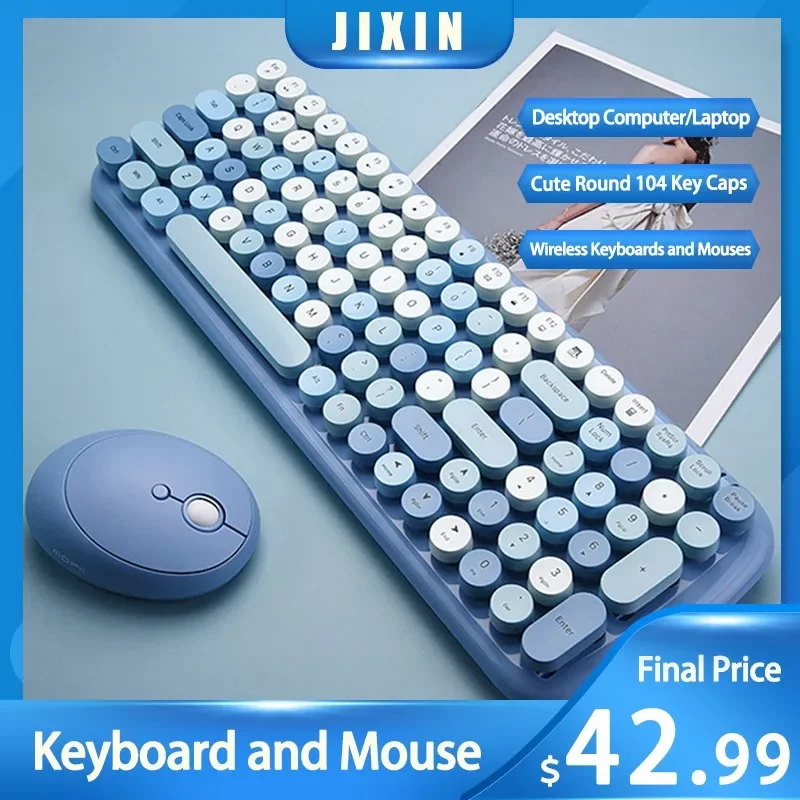 MOfii-Wireless-Keyboard-Mouse-set-2-4G-Round-Cute-Candy-Colors-Blue ...