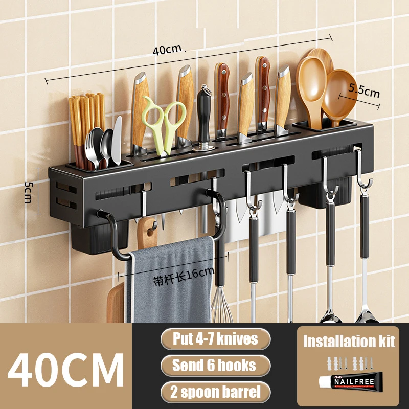 Kitchen-Storage-Knife-Rack-Wall-Mounted-Multifunctional-Storage-Rack ...