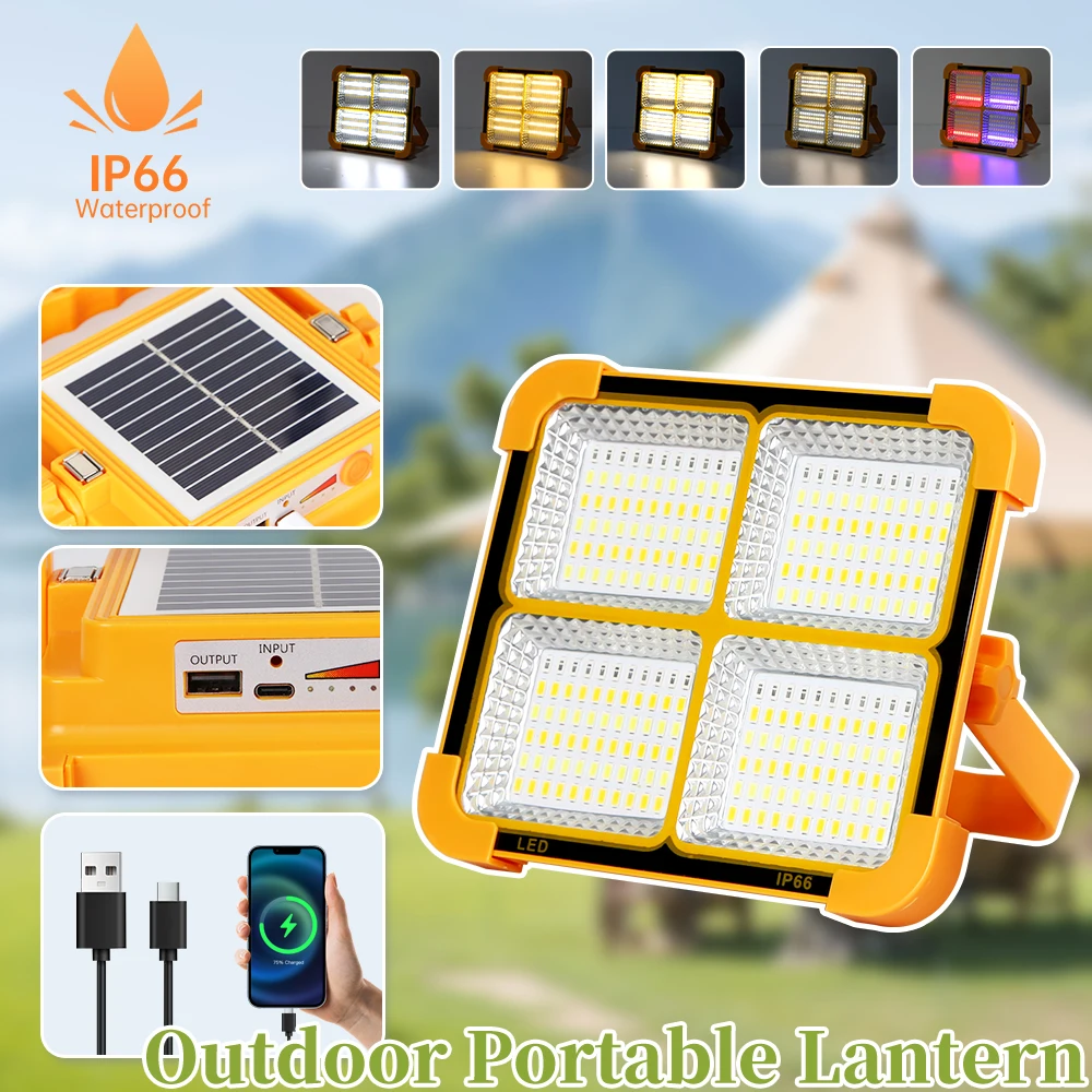 Portable Solar Lights Outdoor Camping Lamp LED Sunlight Lantern with ...