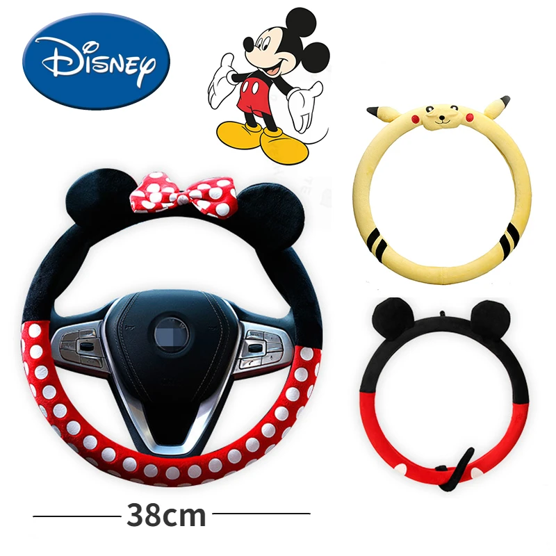 Disney-Mickey-Mouse-Plush-Steering-Wheel-Cover-38cm-Cute-Animation ...
