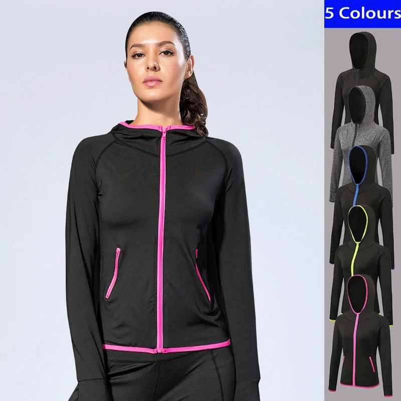Women-Long-Sleeve-Sports-Running-Jacket-Zipper-Fitness-Yoga-Shirt-Gym-Workout-Hooded-Top ...