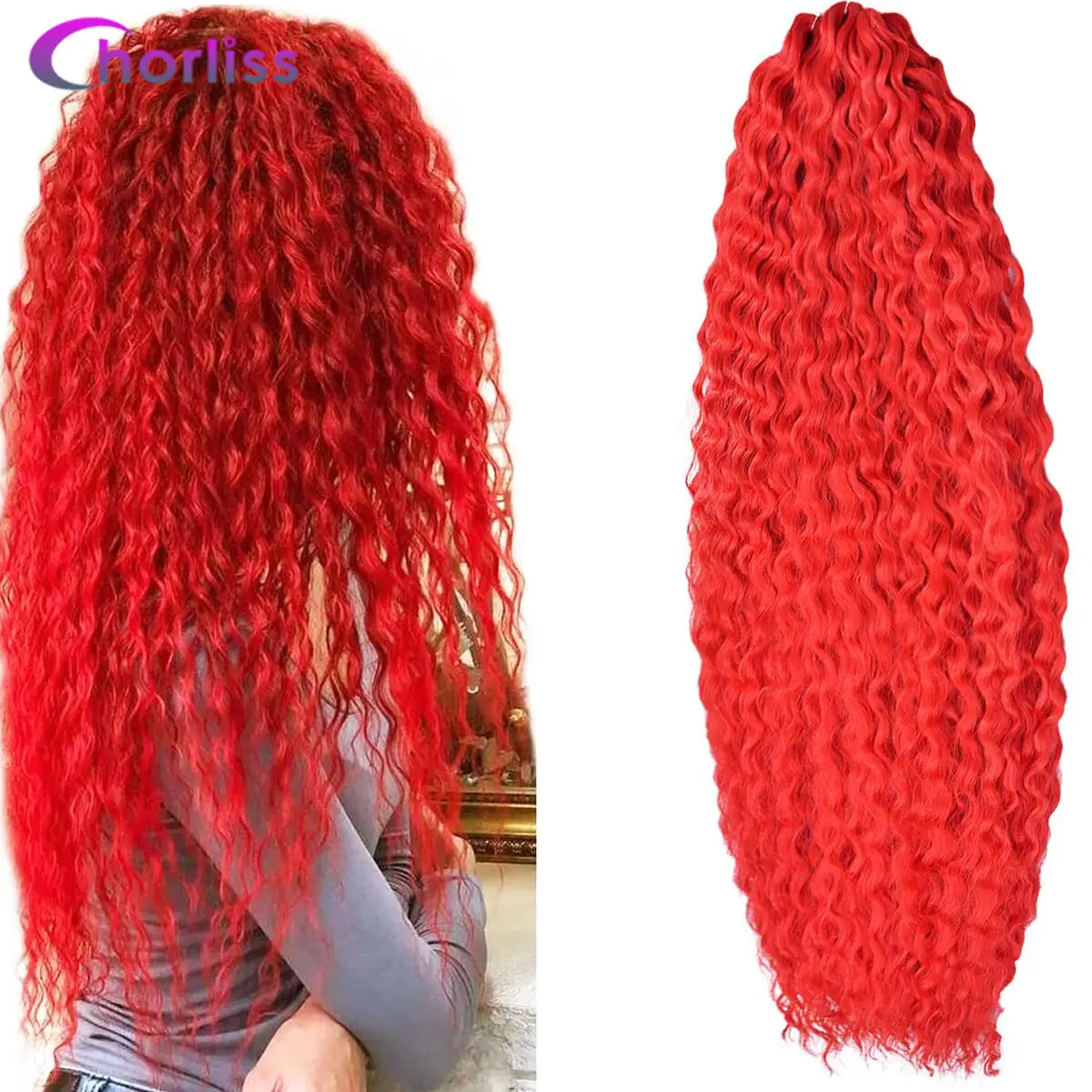 Chorliss-Red-Ariel-Curl-Hair-Water-Wave-Twist-Crochet-Hair-Synthetic ...