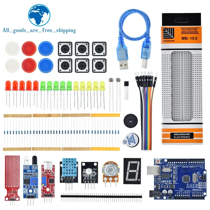 Starter Kit for Arduino Uno R3 Breadboard Basic simple learning kit ...