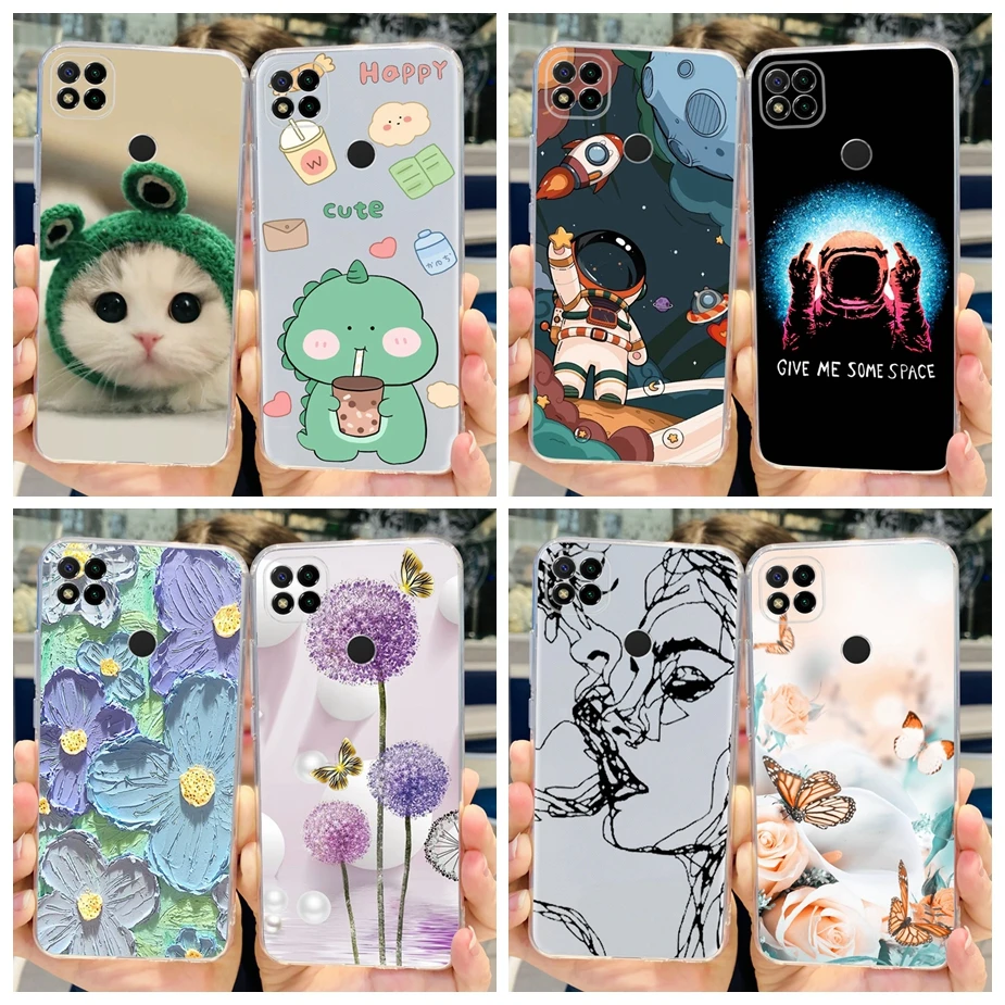 For Xiaomi Redmi 9C Case Redmi9C NFC Luxury Painted Cover Soft Silicone ...