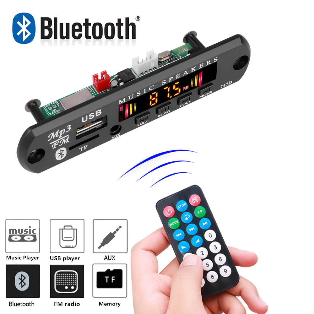 9V-12V-Bluetooth-5-0-MP3-WMA-Decoder-Board-Wireless-Car-Audio-USB-TF-FM ...
