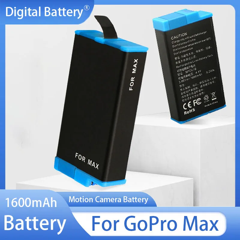 1600mAh-Battery-For-Gopro-Max-Rechargeable-Lithium-Battery-Storage-For ...