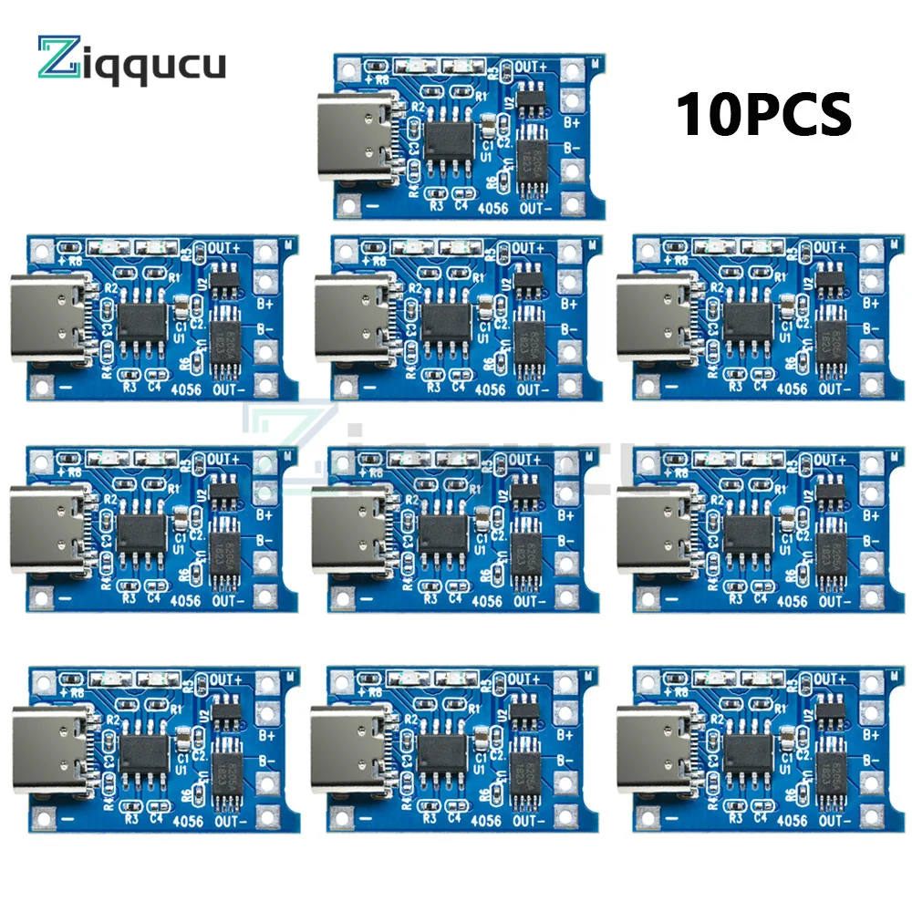 1 10 pces tipo c micro usb 5v 1a 18650 tp4056 placa de carregamento do módulo do carregador de ...
