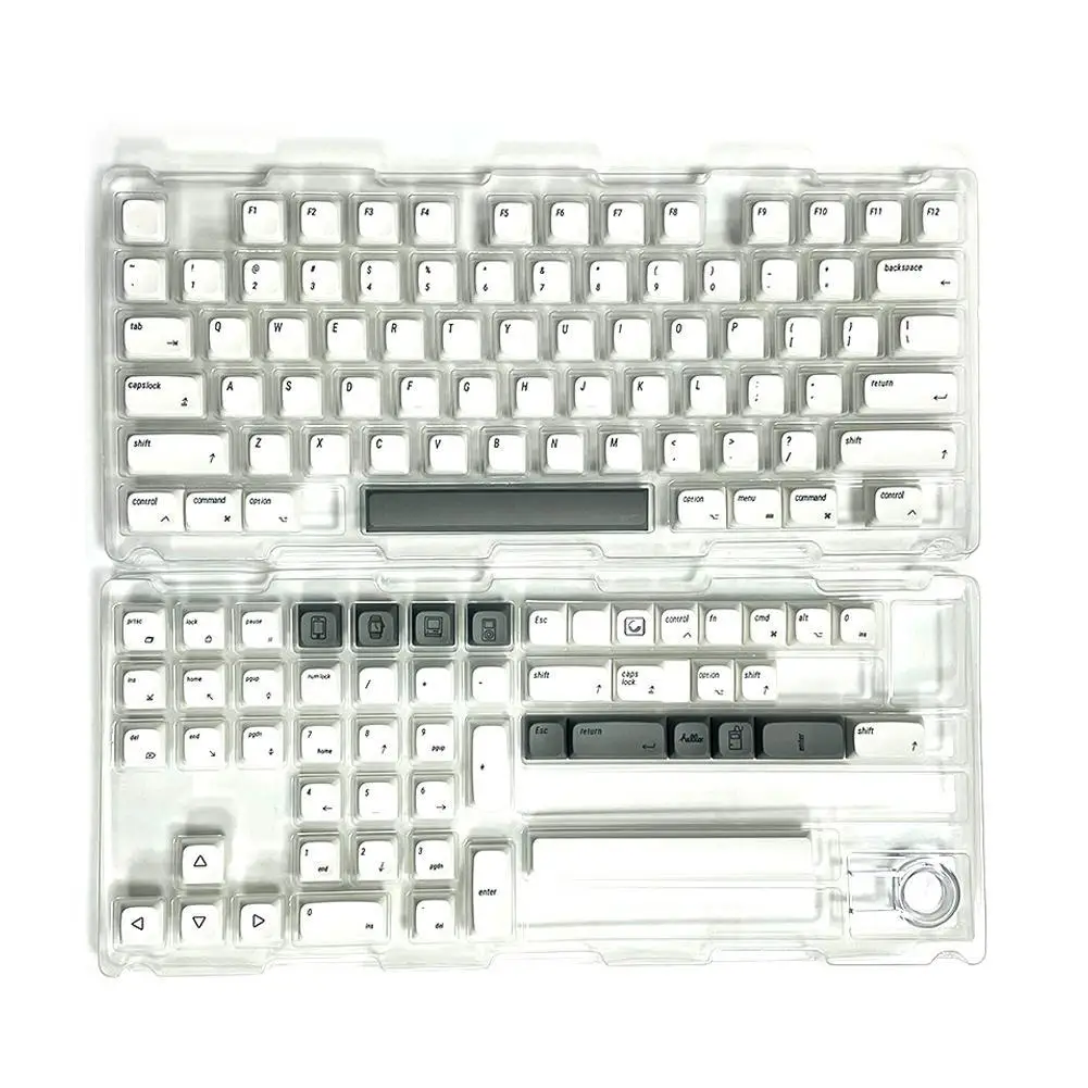 XDA PBT 키캡, 애플 ISO MX 키캡, DIY 미니멀리스트 기계식 키보드용, 영어, 일본어, 러시아어, 한국어 127 키 ...