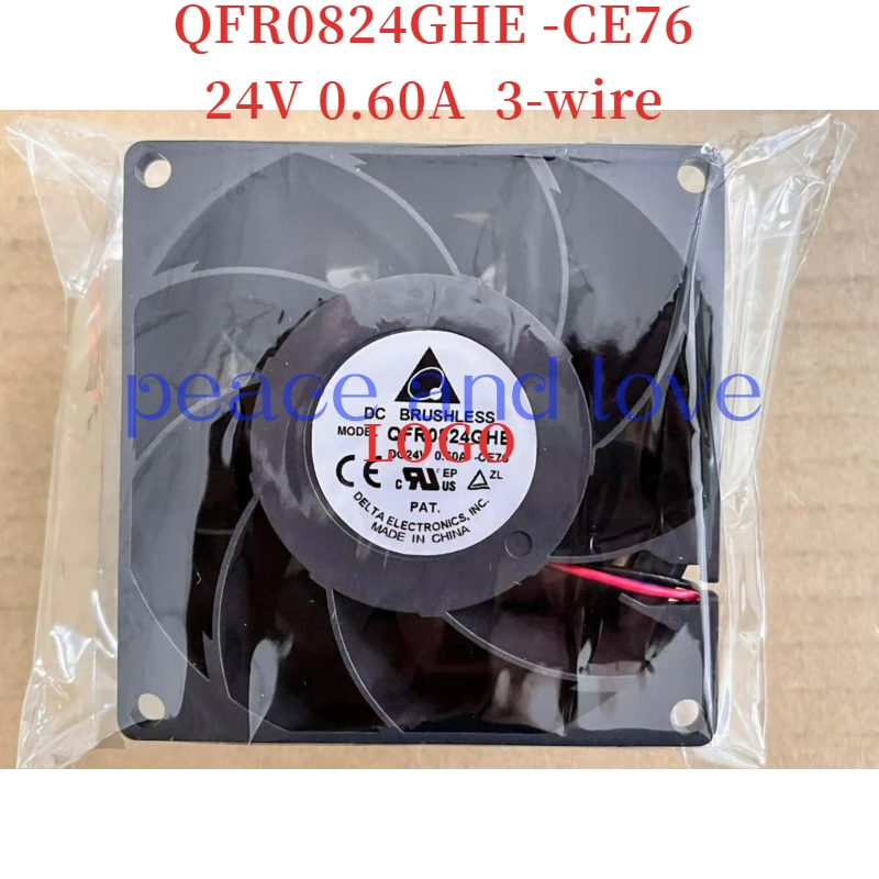1pc NEW FOR Delta QFR0824GHE -CE76 24V 0.60A 8cm 8038 3-wire Schneider ...