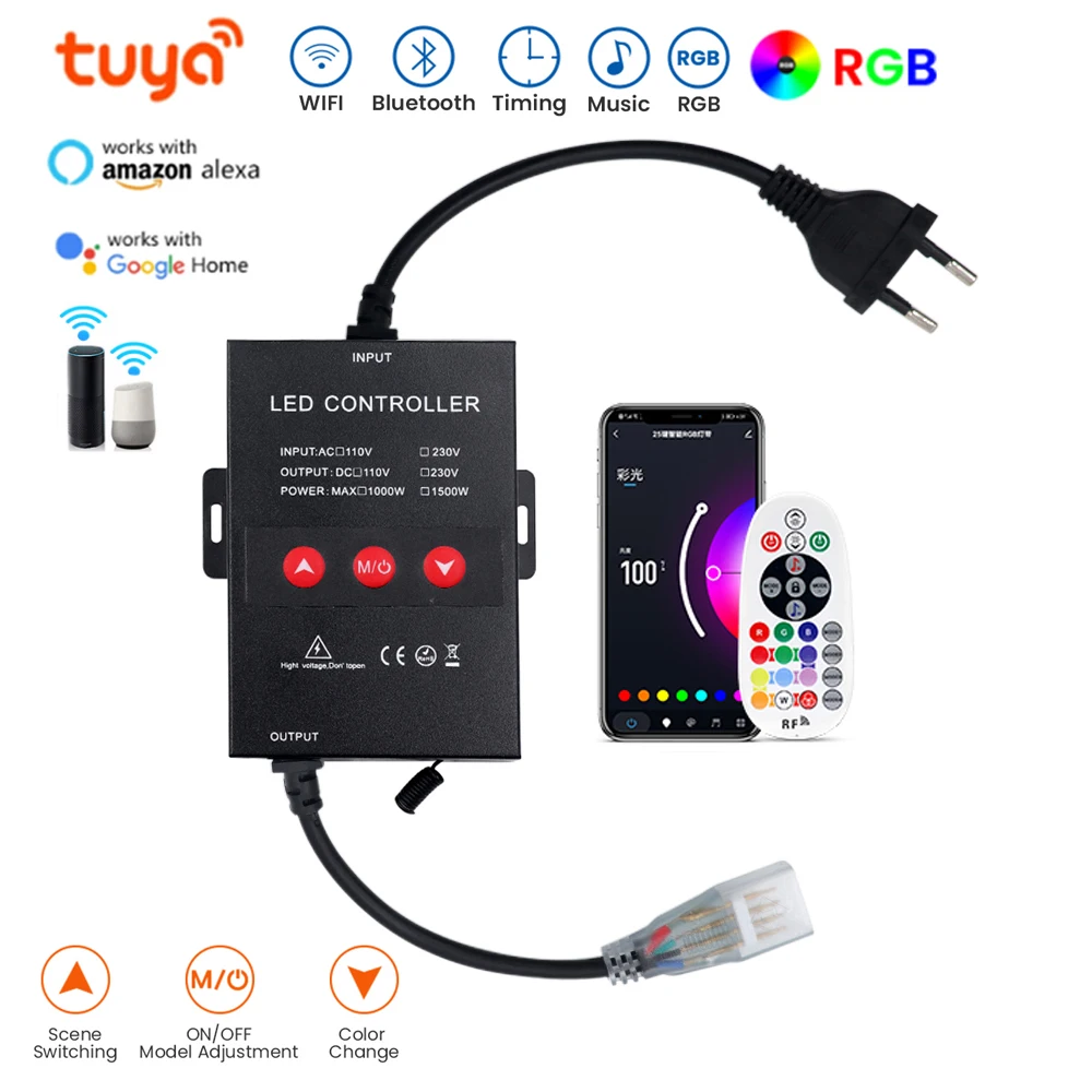 AC220V-110V-Smart-TUYA-RGB-5050-LED-Controller-Music-Sync-Wifi ...