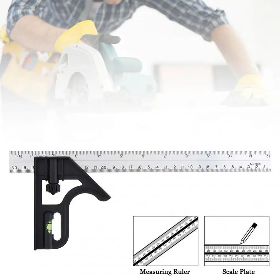 Professional 305mm Combination Square Angle Rulers with Bubble Level ...