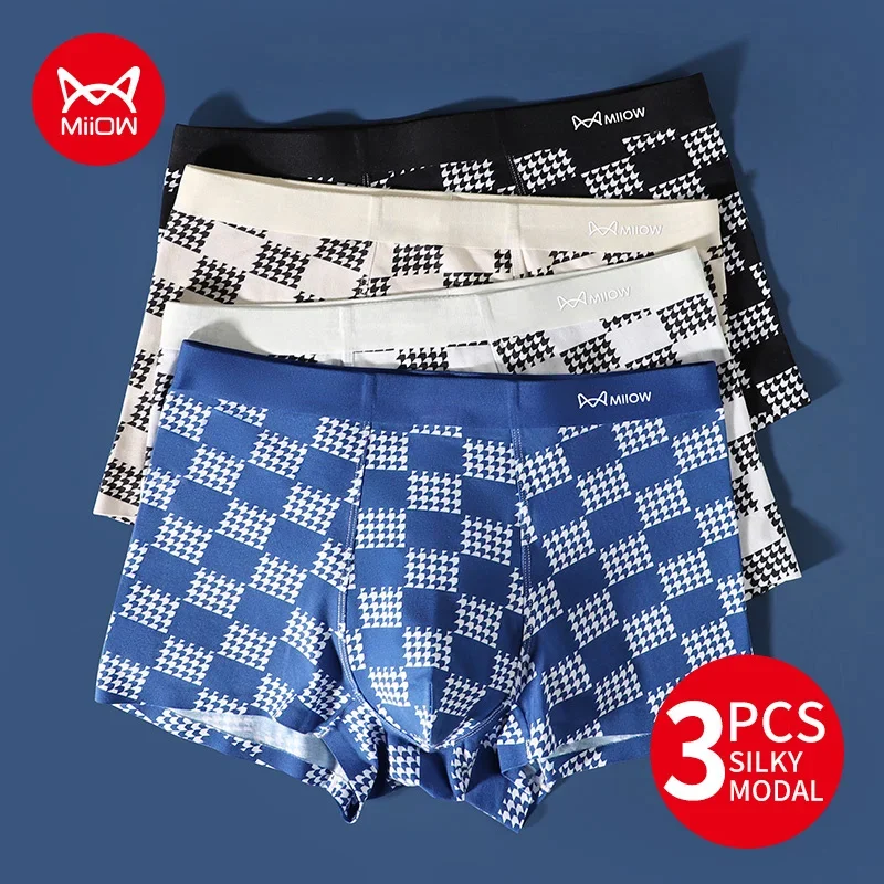 MiiOW-3Pcs-Modal-Men-Boxershorts-Cotton-7A-Antibacterial-Breathable-Men ...
