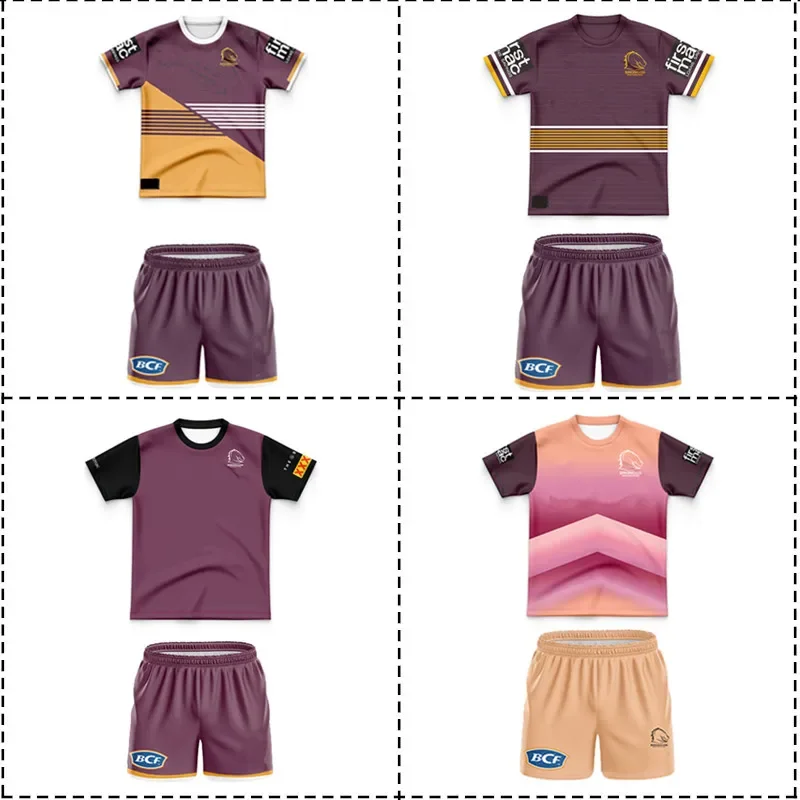 2024-Brisbane-Broncos-Kids-Kit-Home-Away-Training-Rugby-Jersey-Size-16 ...