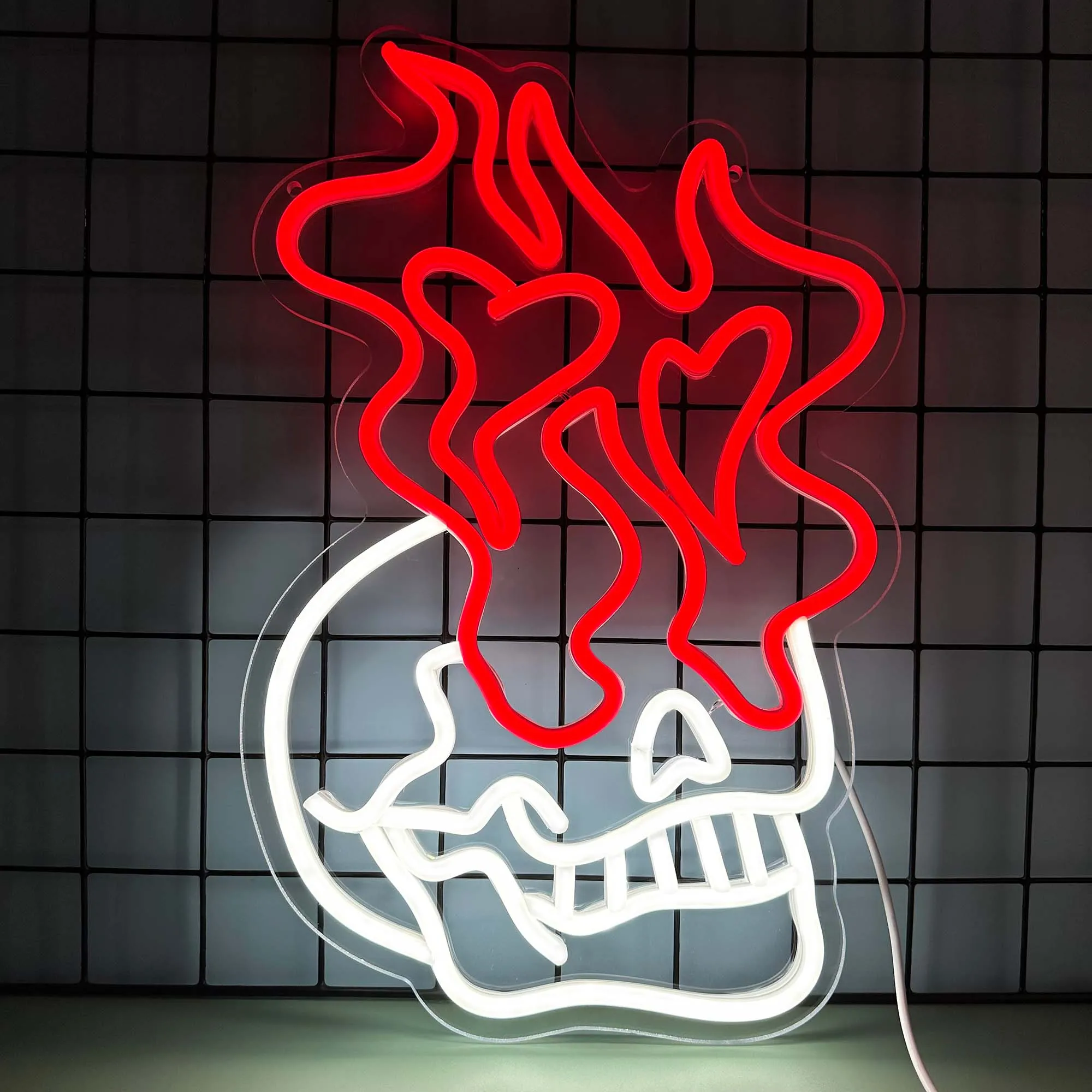Skull-Head-Neon-Sign-Custom-Handmade-Art-Neon-Light-Skull-fire-neon ...