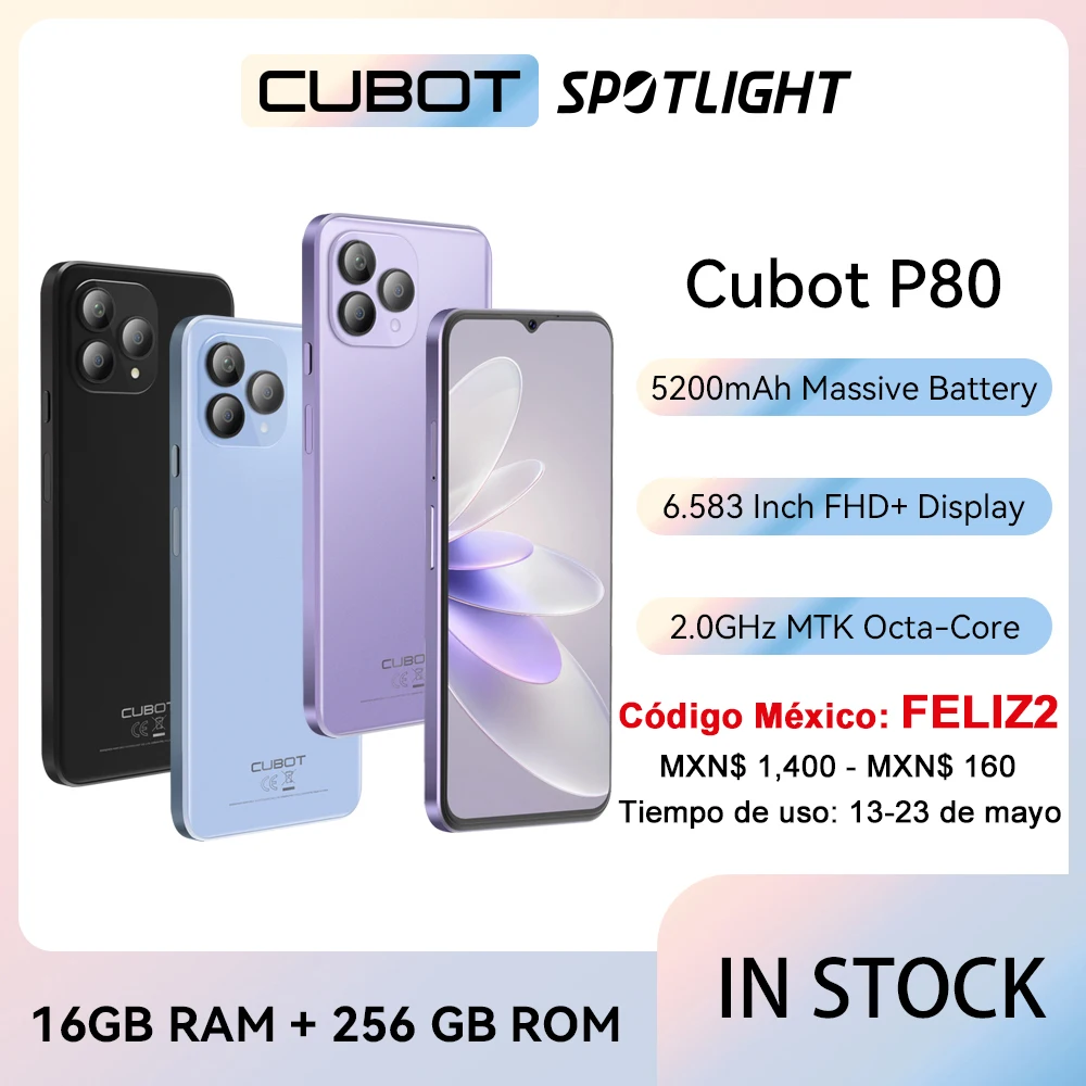 Cubot-P80-Smartphone-Android-13-Telefone-Vers-o-Global-8GB-RAM-256GB ...