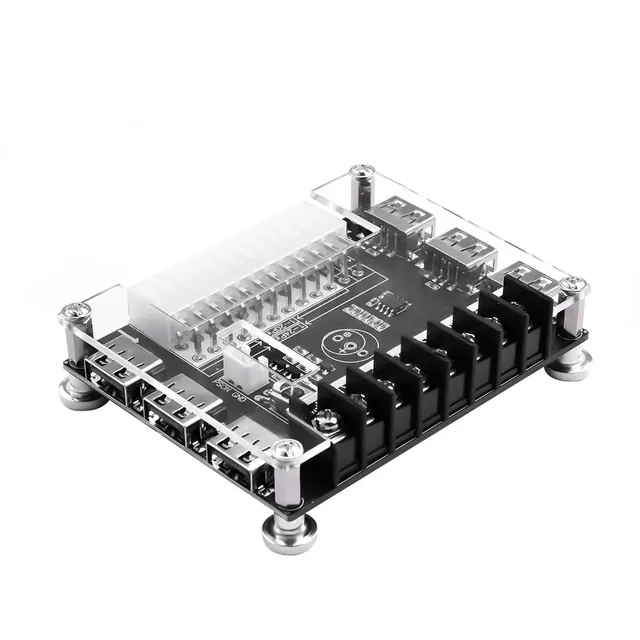 24 Pins ATX Power Supply Breakout Board and Acrylic Case Kit Module ...