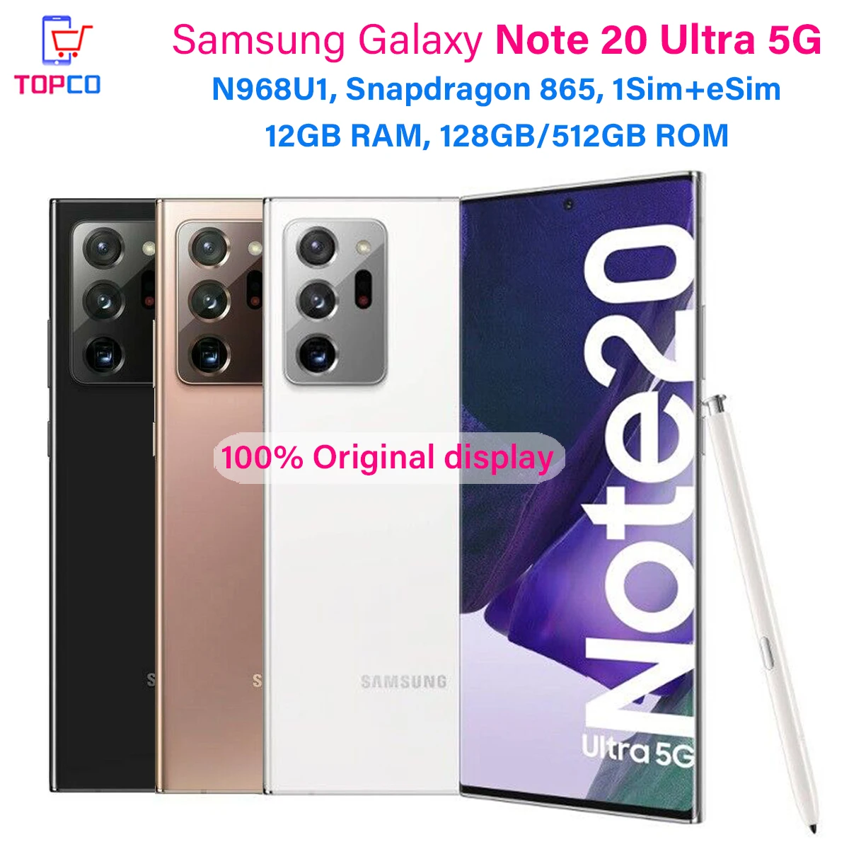Samsung-Galaxy-Note-20-Ultra-5G-Note20-N986U1-128G-512GB-ROM-12GB-RAM ...