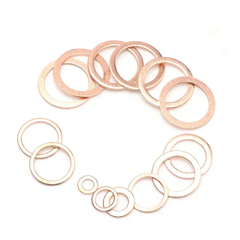 10-20-50Pcs-Copper-Flat-Washer-Shim-Ring-Gasket-Rings-Seal-Plain-Spacer ...