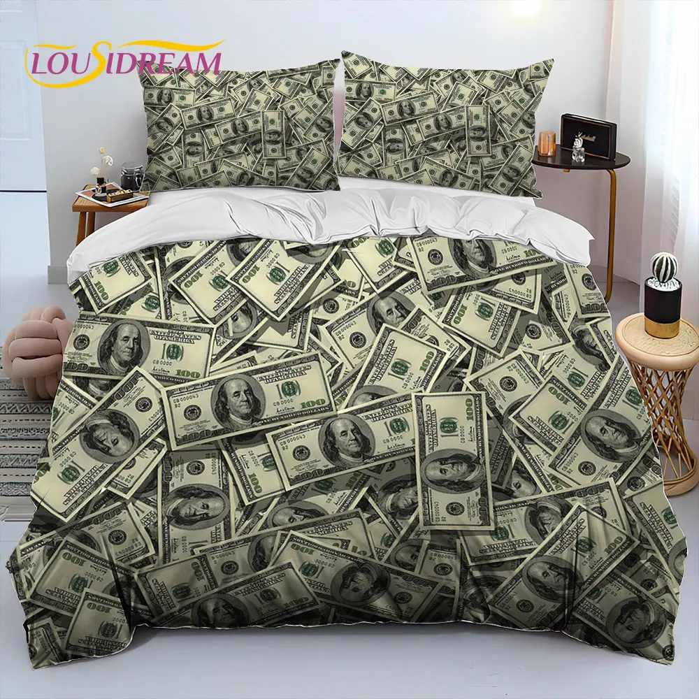 3D-Illusion-Dollar-Euro-Money-Pattern-Bedding-Set-Duvet-Cover-Bed-Set ...