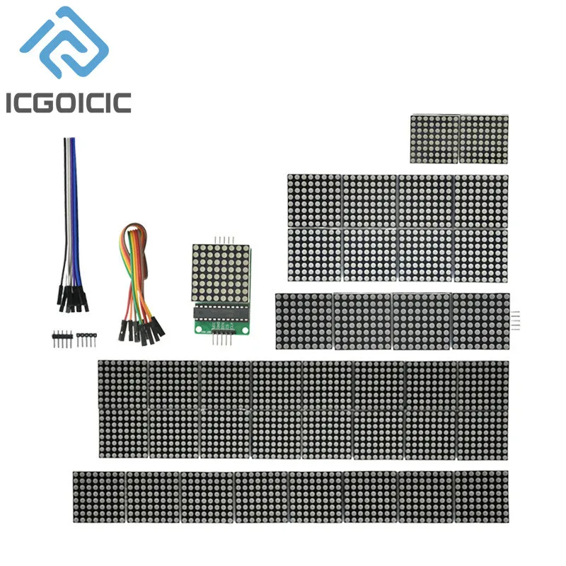 1 2 4 8 Bit Max7219 60 60 Dot Matrix Module Microcontroller Led Display Module For