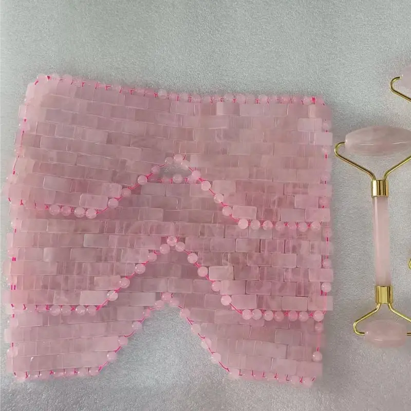 Rose Quartz Jade Eye Mask WIth Box Eye Massager Natural Stone Sleep ...