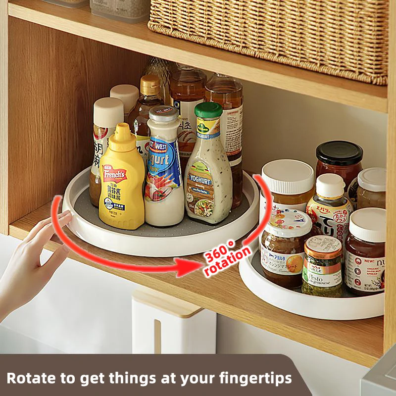 360 Rotatable Anti Sliding Kitchen Condiment Rotatable Storage Rack ...