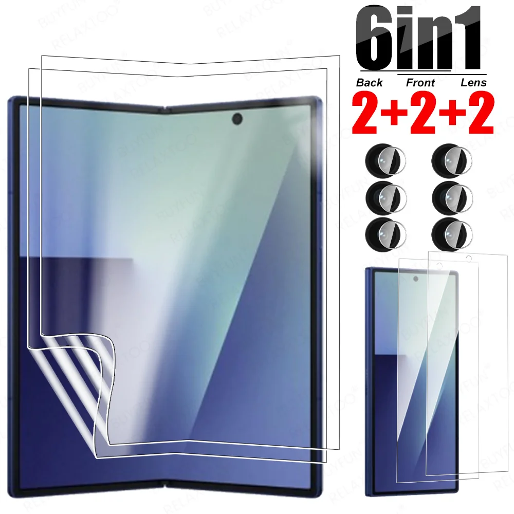 6 in 1 For Samsung Galaxy Z Fold7 5G Front Hydrogel Film Back Glass ...