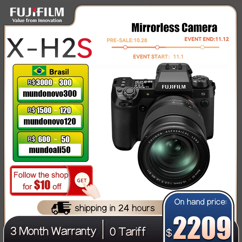 FUJIFILM X H2S 6K HD Flagship Mirrorless Digital Camera XH2S Built in ...