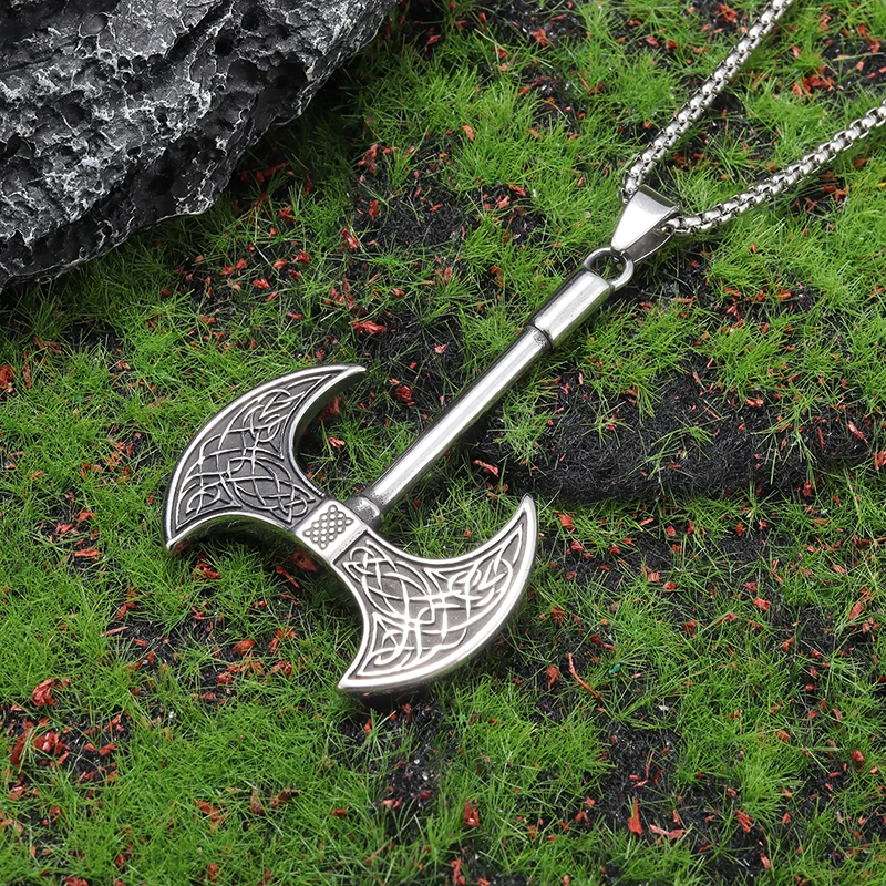 Vintage-Celtic-Wolf-Ax-Pendant-Necklace-for-Men-s-Norse-Mythology-Odin ...