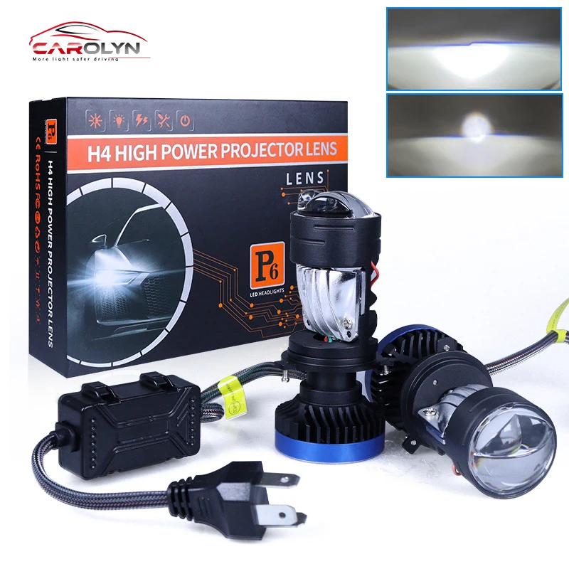 Mini-proyector-l-ser-LED-H4-Kit-de-bombilla-de-faro-autom-tico-H4 ...