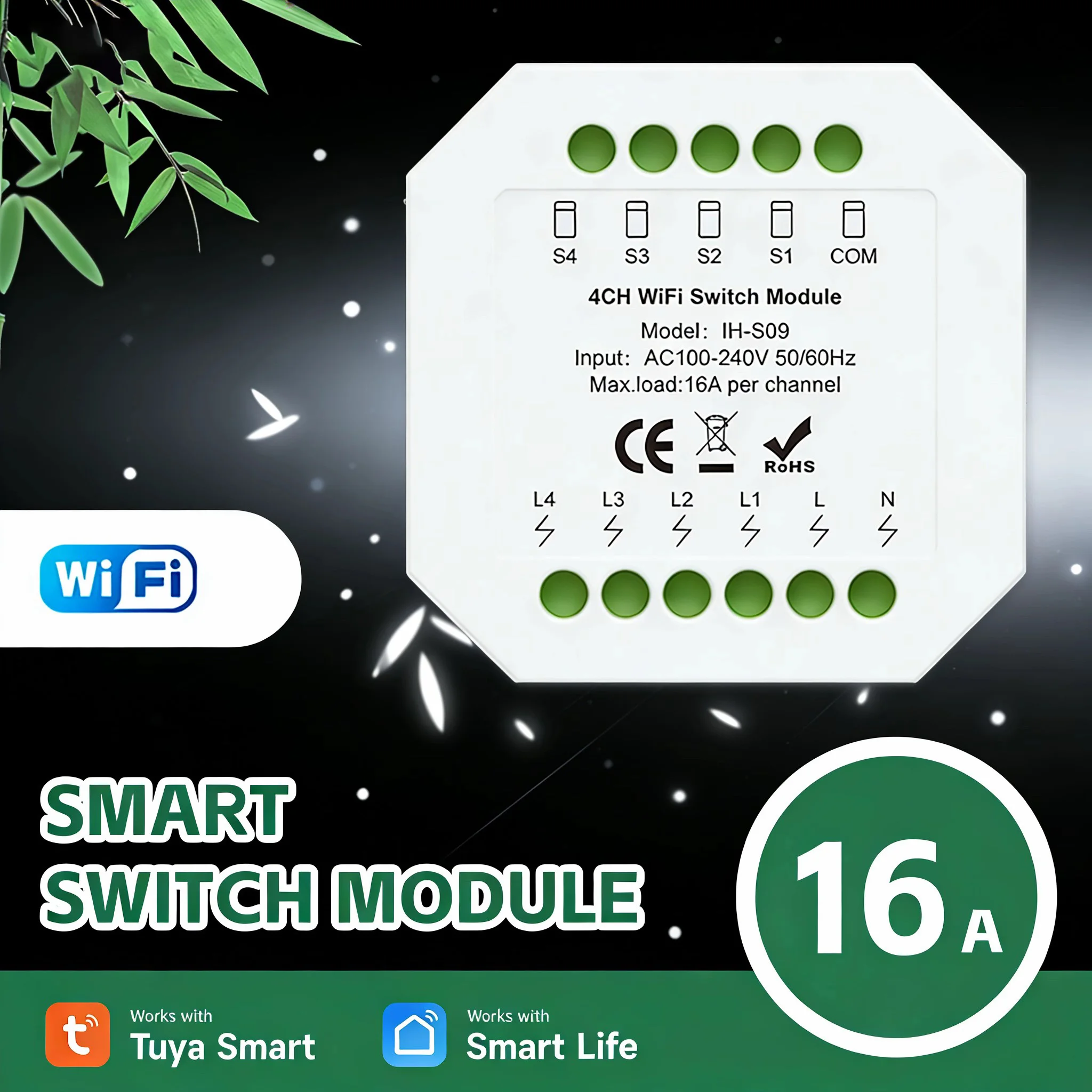 Tuya 1-4CH WiFi Smart Switch Module 16A Max Load Per AC100-240V 50/60Hz ...