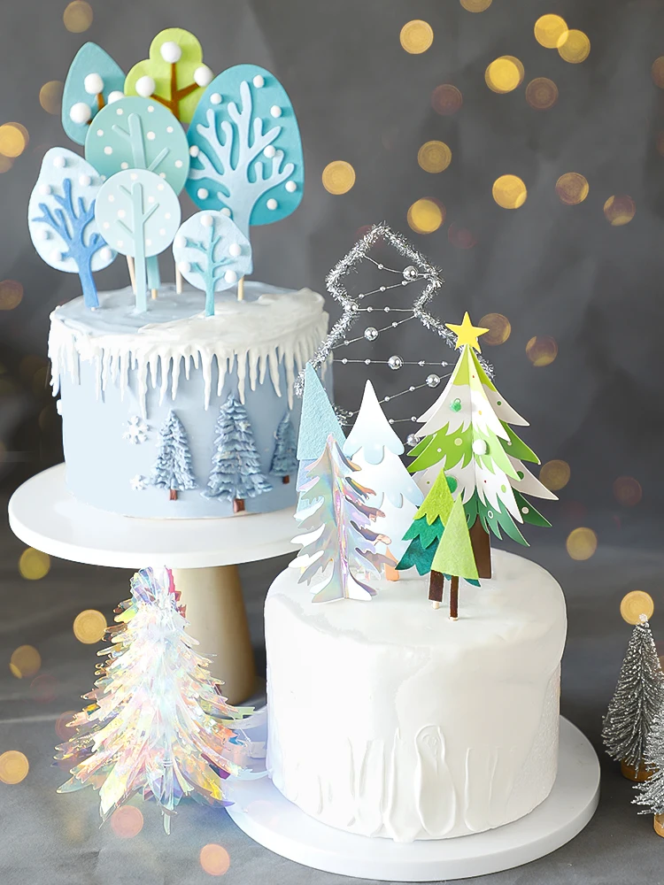 Winter Tree Cake Toppers | Winter Cake Decoration | Baking Cake ...