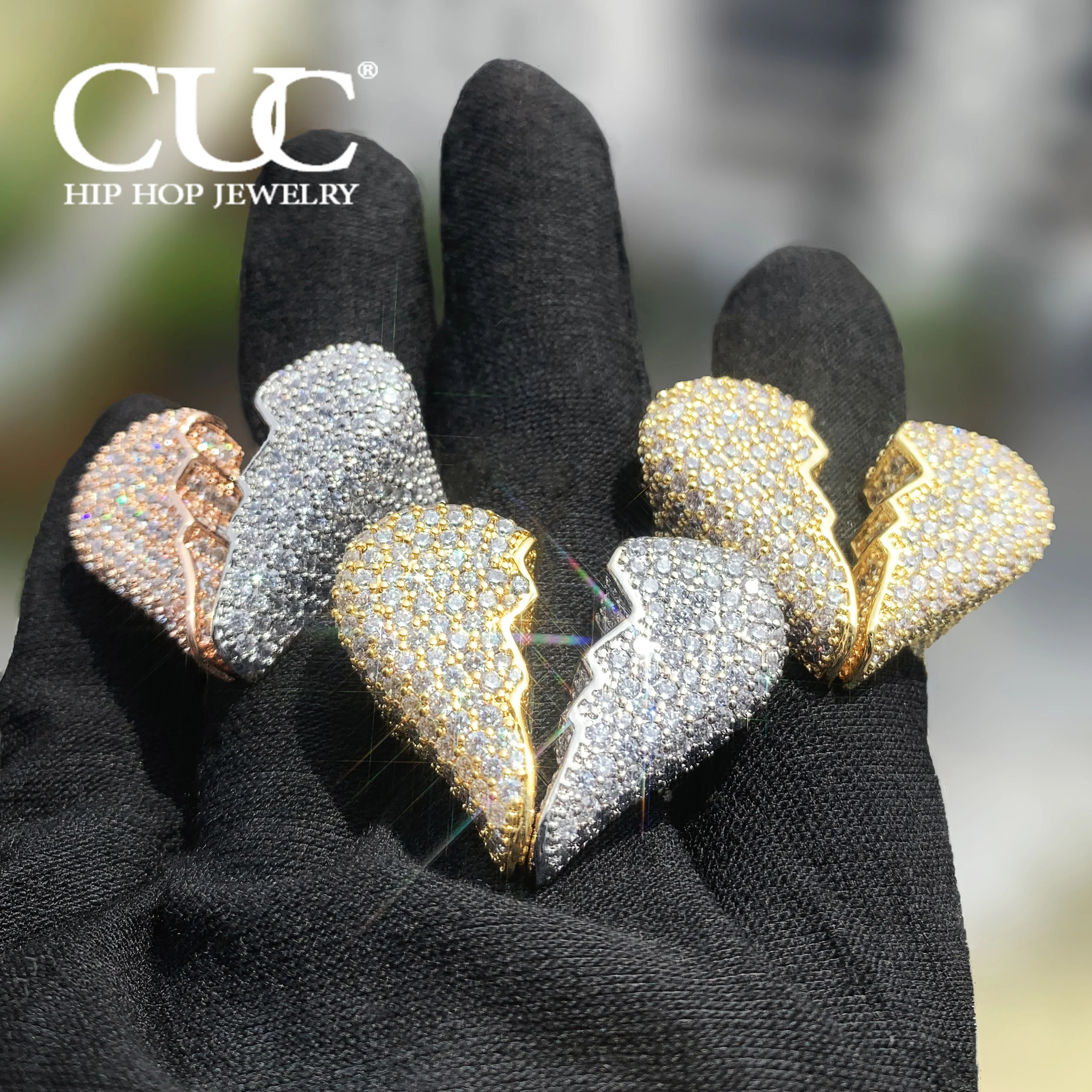CUC-Rose-Silver-2-Tone-Heart-Ring-Fully-Bling-Zircon-Rock-Rings-For-Men ...