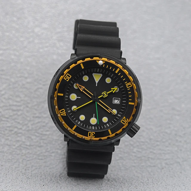 Seiko Black 28.5mm Dial NH35 Hands Tuna Canned Dive Watch With NH35 ...