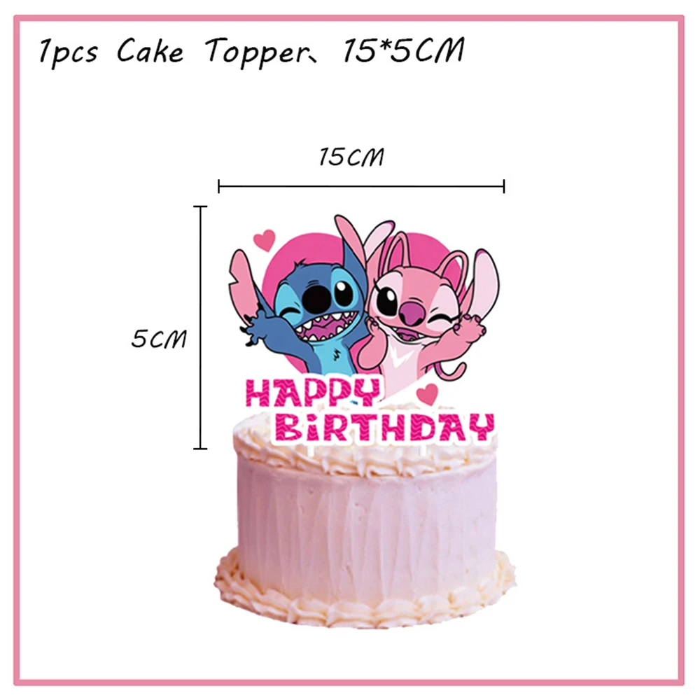 Suministros para decoraciones de fiesta de cumpleaños de Disney Stitch ...