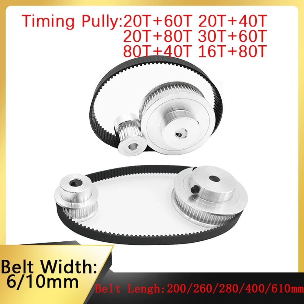 GT2-2M-Synchronous-Wheel-16-20-30-40-60-80-Tooth-Timing-Pulley-Belt-Set ...