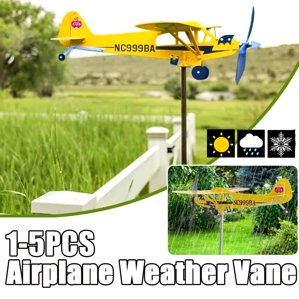 1-5pcs-Airplane-Weather-Vane-Piper-J3-Cub-For-Garden-Wind-Spinner ...