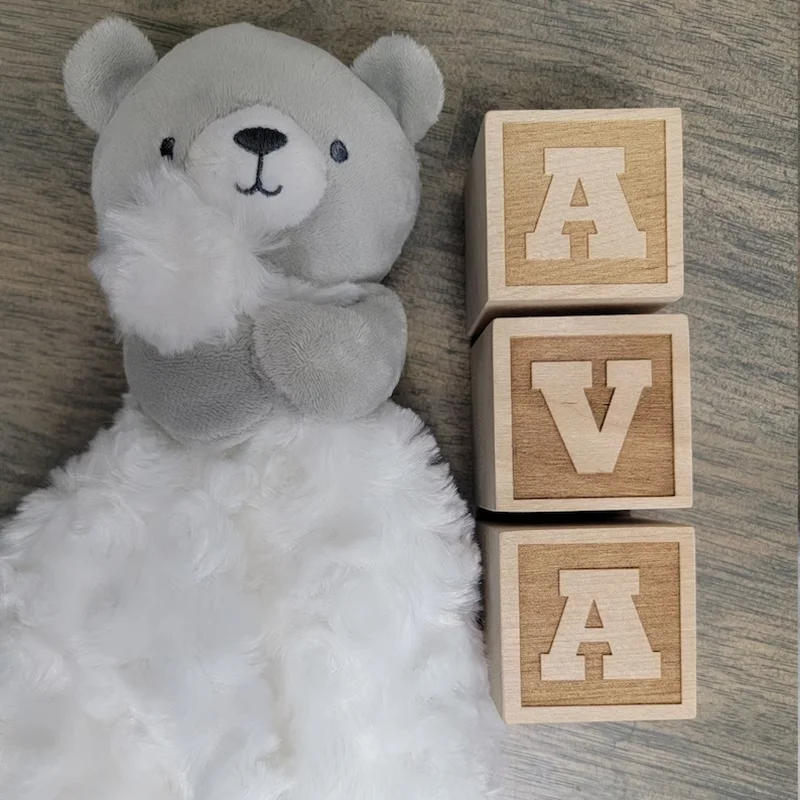 Custom Wooden Name Blocks Alphabet Baby Name Nursery Engraved Welcome ...
