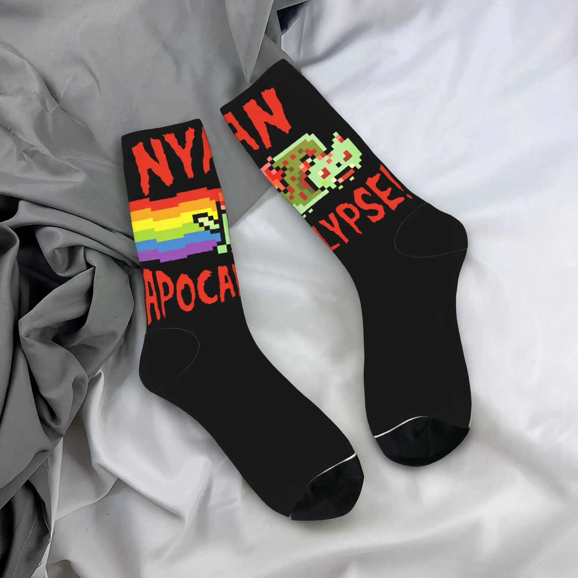 Nyan Apocalypse Socks Meme Cat Leisure Stockings Autumn Anti Sweat Men ...
