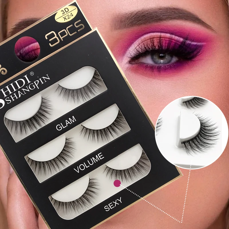 3Pairs 29Styles Eyelashes 3D Mink Lashes Fluffy Soft Wispy Natural Eyelash Extension Reusable ...