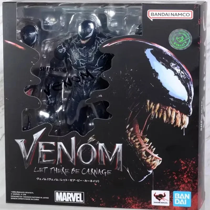 Figura de acción original Bandai Venom 2 Marvel, modelo Shf Venom, edición limitada, figura ...