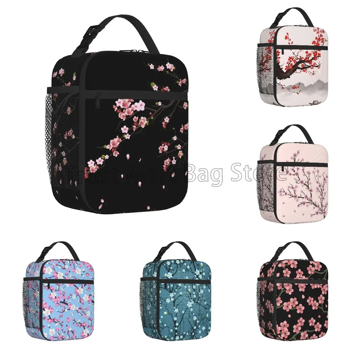 Japanese-Sakura-Cherry-Blossoms-Tree-Insulated-Lunch-Bag-Reusable-Lunch ...